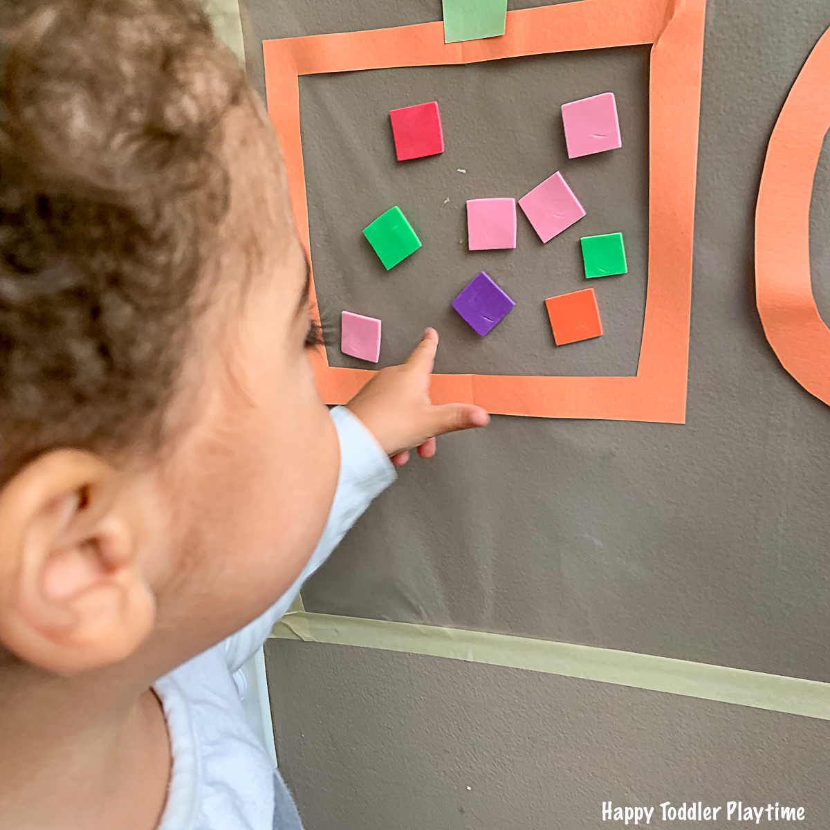 Pumpkin Shapes Sticky Wall - Happy Toddler Playtime