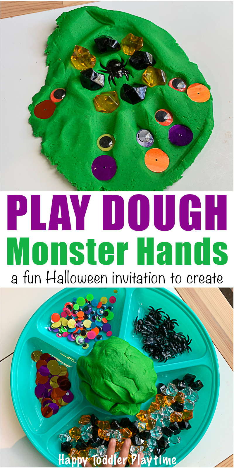 Play Dough Monster Hands - Happy Toddler Playtime