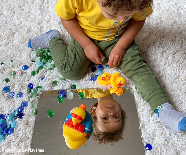 Rubber Duck Pond Mirror Play - Happy Toddler Playtime