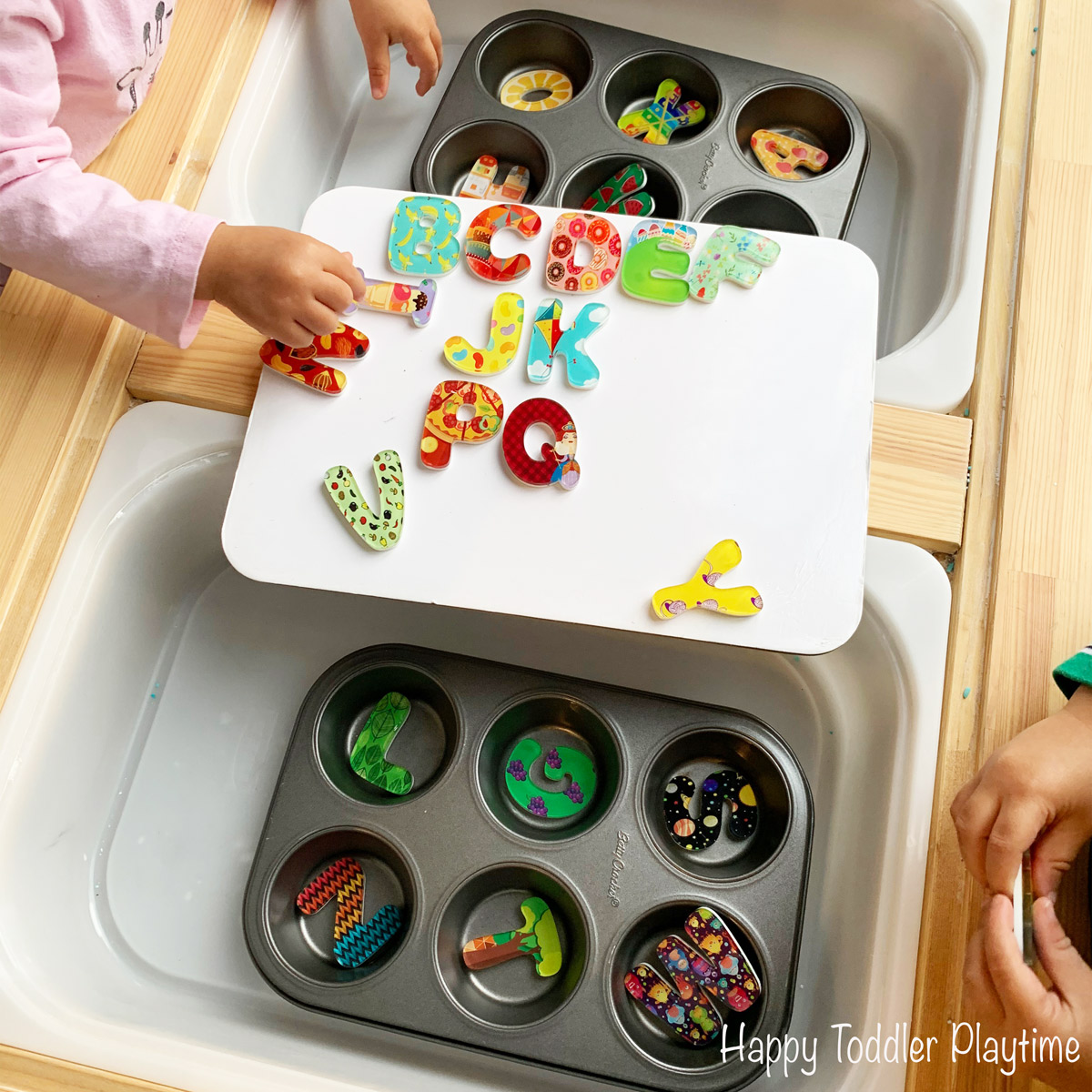 Hide the Alphabet Toddler Activity - Happy Toddler Playtime