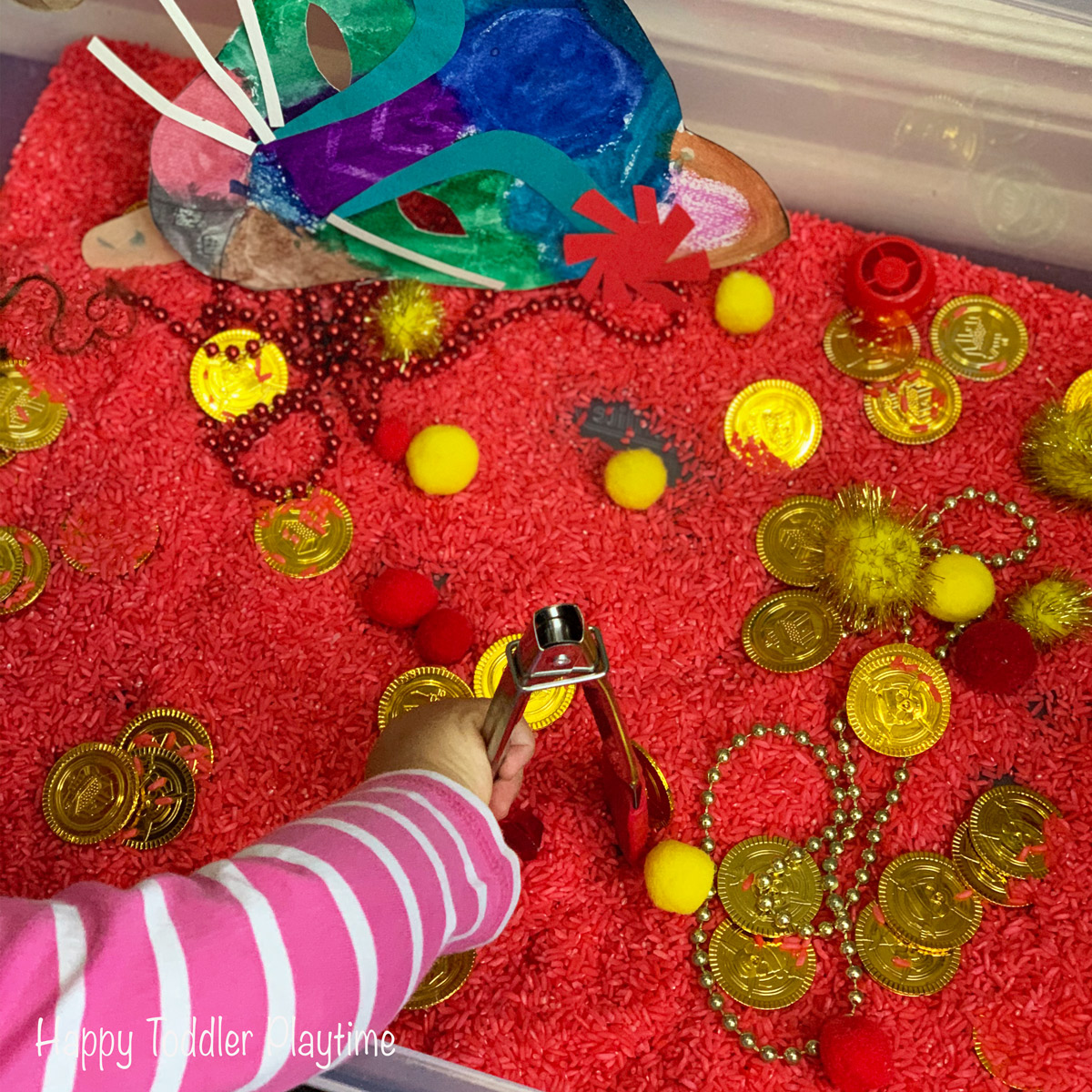 Lunar New Year Sensory Bin - Happy Toddler Playtime
