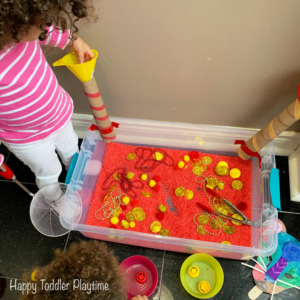 Lunar New Year Sensory Bin - Happy Toddler Playtime