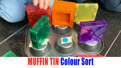 Muffin Tin Colour Sorting - Happy Toddler Playtime