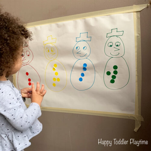 Snowman Sticker Sort - Happy Toddler Playtime