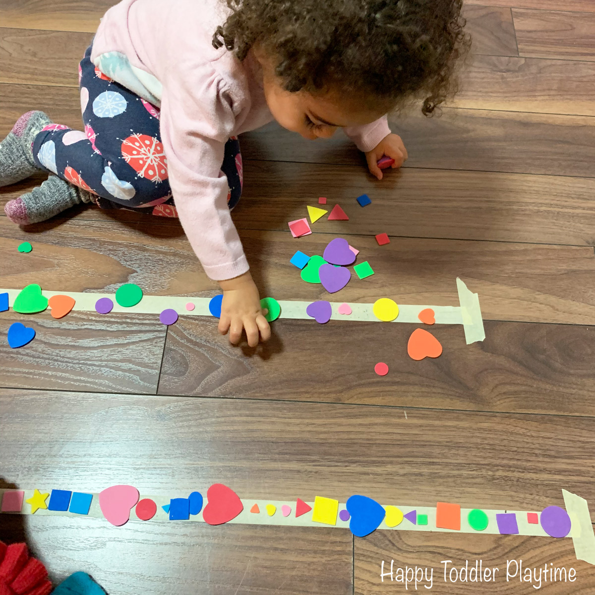 Sticky Tape Shapes Activity - Happy Toddler Playtime
