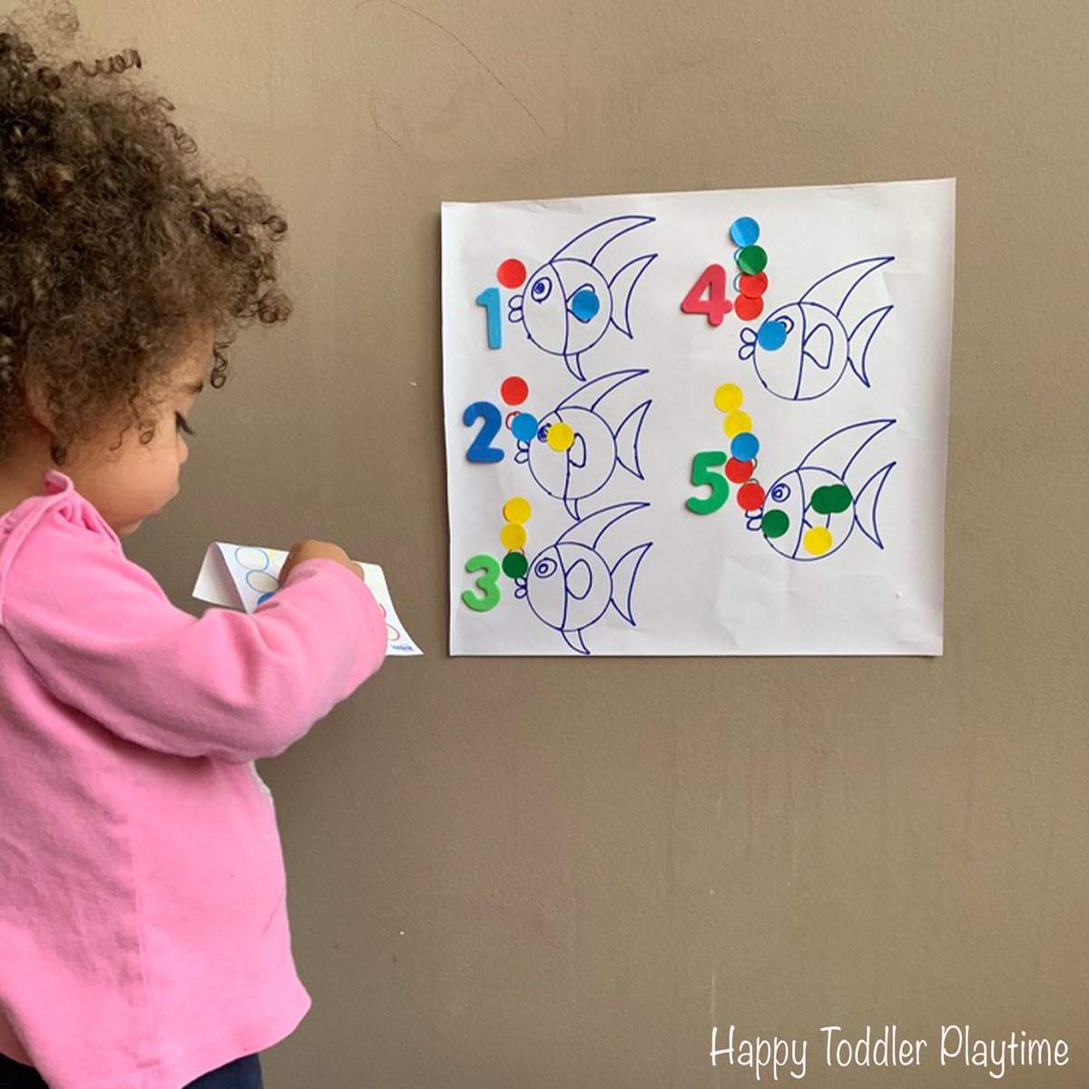 Sticker Fish Counting - Happy Toddler Playtime