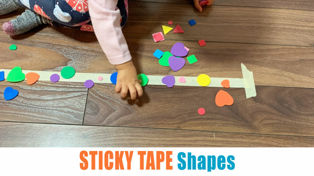 Sticky Tape Shapes Activity - Happy Toddler Playtime