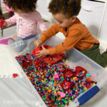 Valentine's Day Sensory Bin - Happy Toddler Playtime