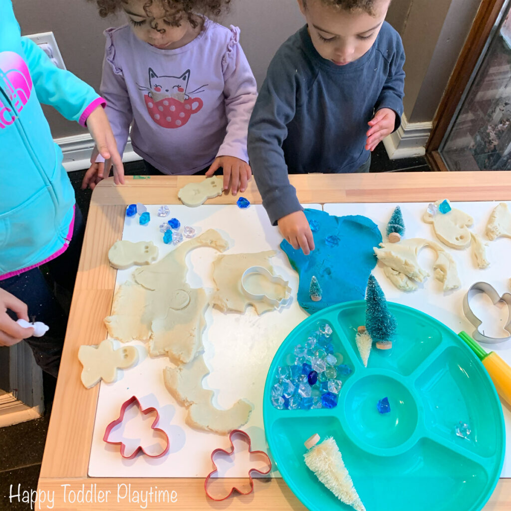 Winter Play Dough Invitation To Play - Happy Toddler Playtime