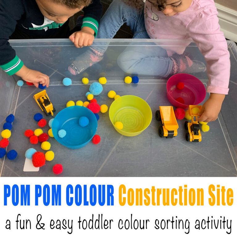 Pom Pom Colour Construction Site - Happy Toddler Playtime