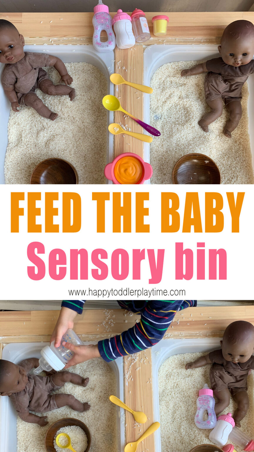 Feed the Baby Sensory Bin - Happy Toddler Playtime