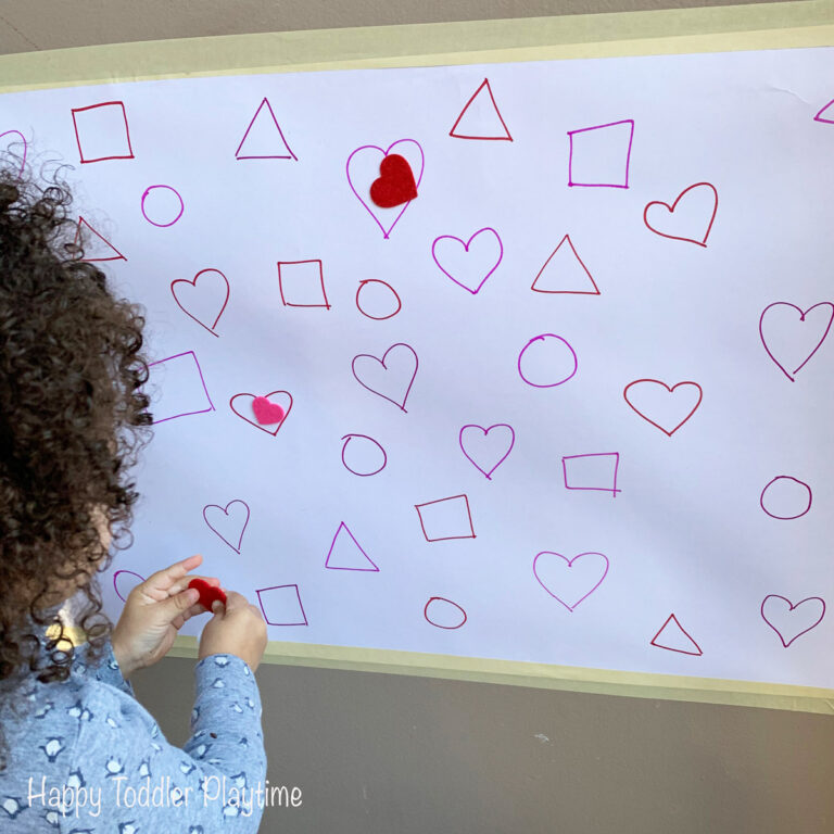 Find the Heart Sticker Activity - Happy Toddler Playtime