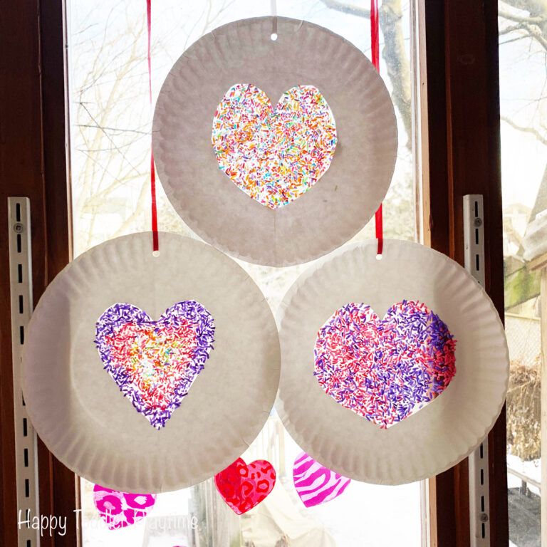 Textured Heart Sun Catchers - Happy Toddler Playtime
