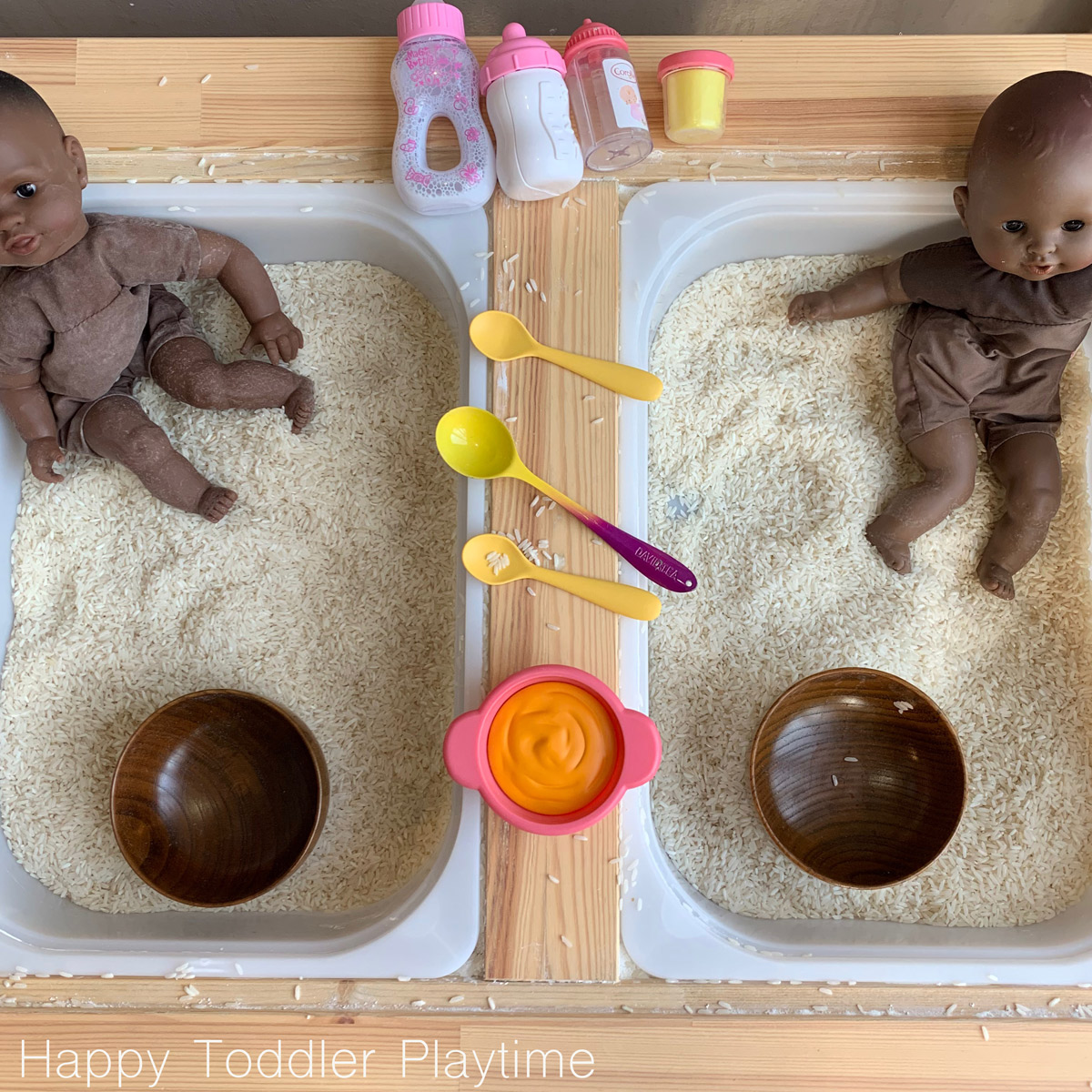Feed the Baby Sensory Bin - Happy Toddler Playtime