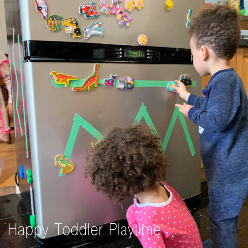 Fridge Magnet Pre-Writing Activity - Happy Toddler Playtime