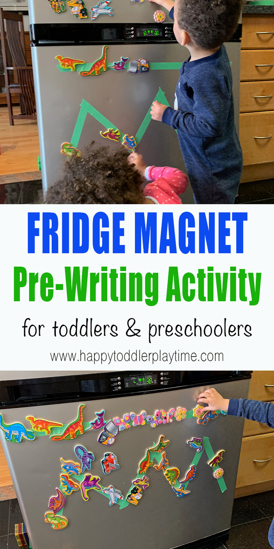 Fridge Magnet Pre-Writing Activity - Happy Toddler Playtime