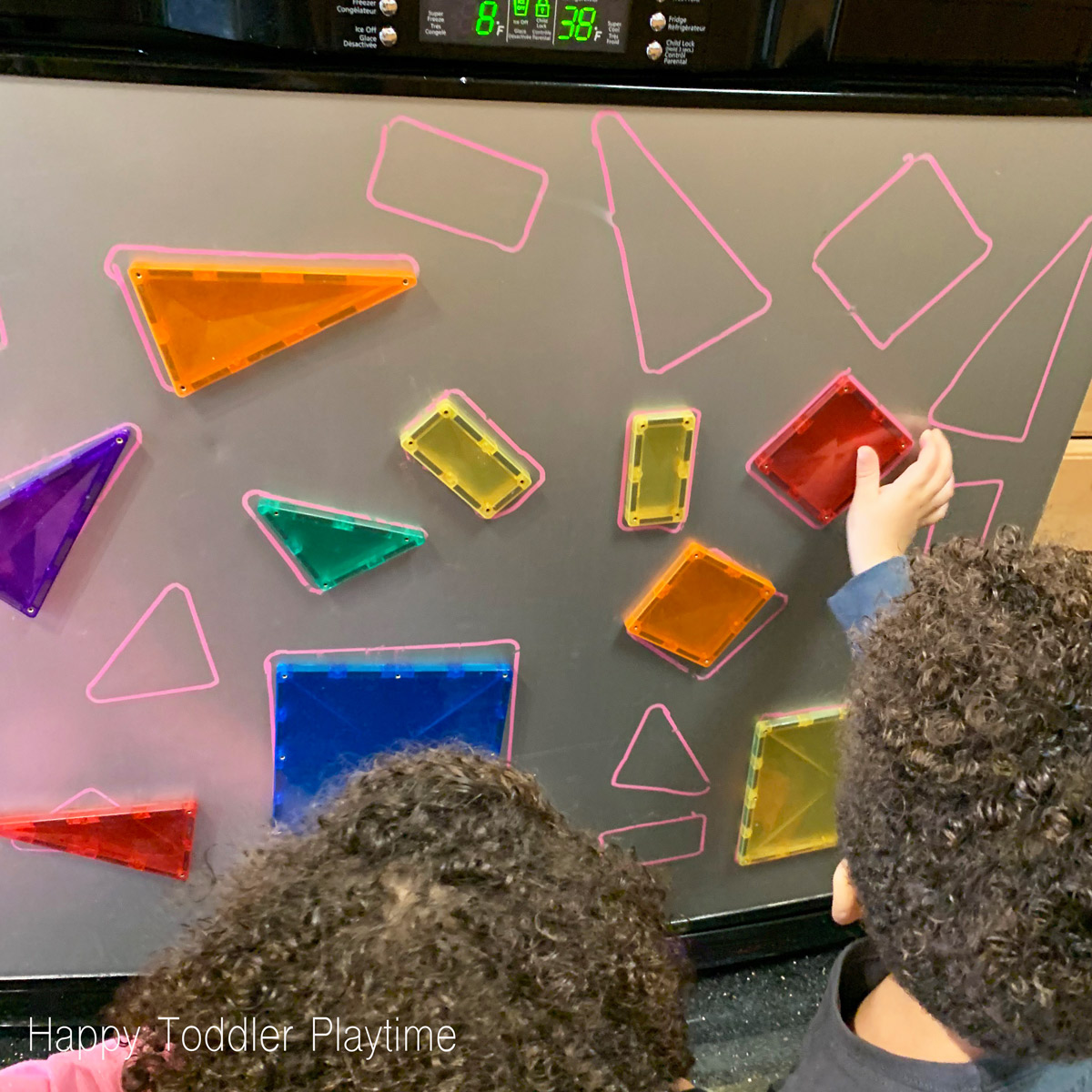 Fridge Shape Match Activity - Happy Toddler Playtime
