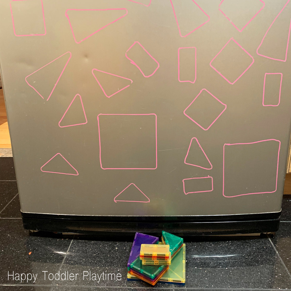 Fridge Shape Match Activity - Happy Toddler Playtime