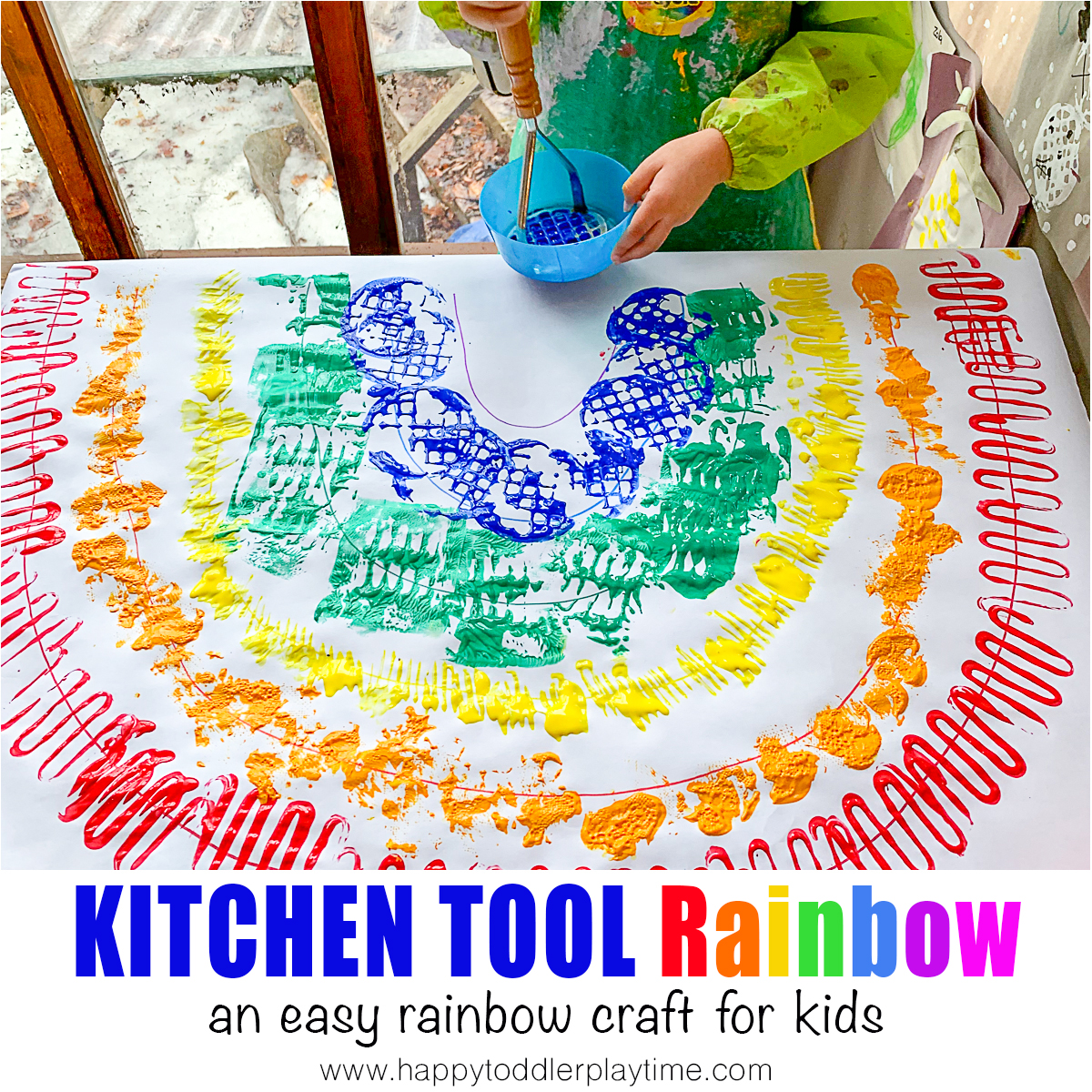 Kitchen Utensil Rainbow Craft - Happy Toddler Playtime