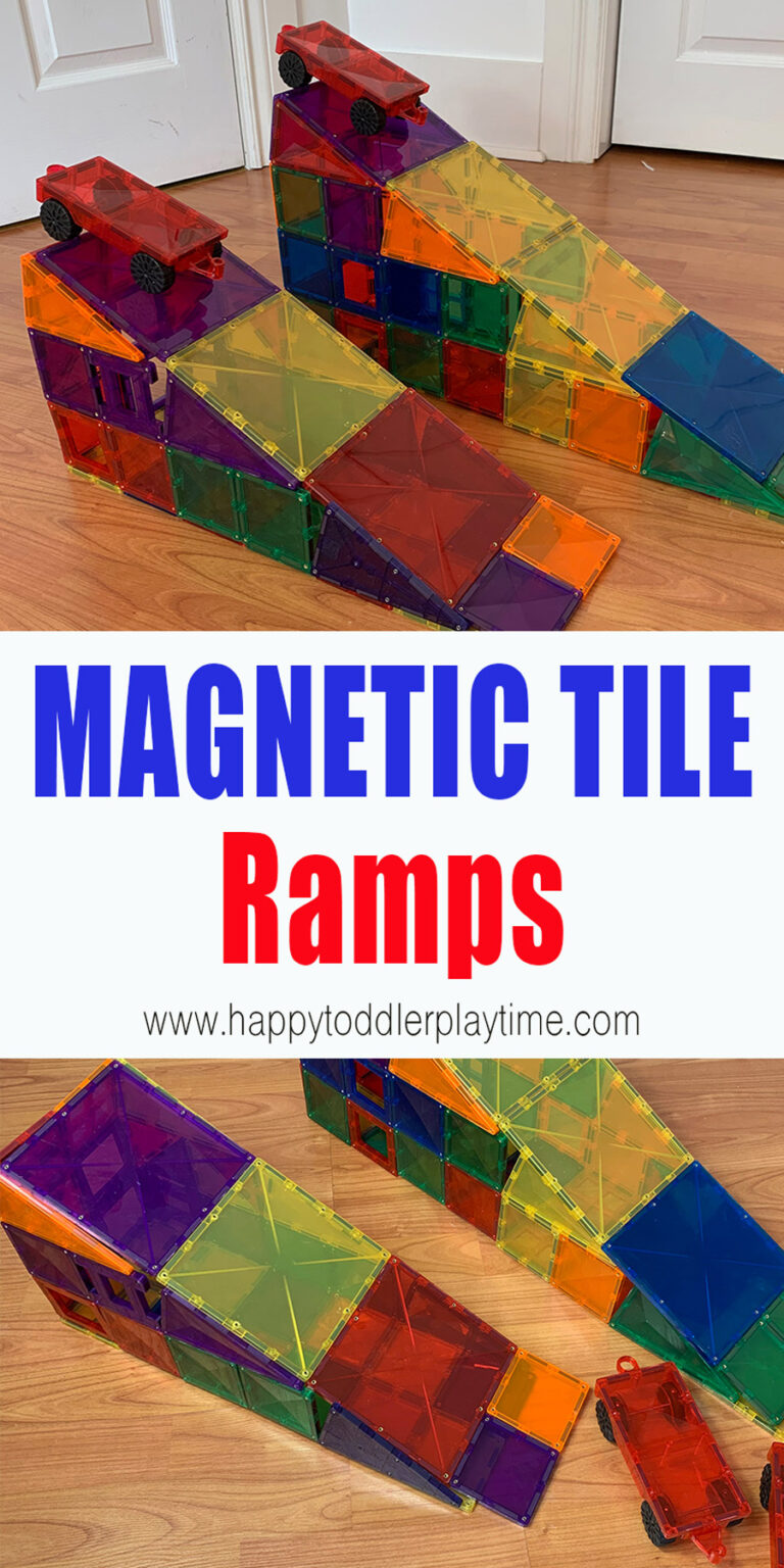 Magnetic Tile Ramps - Happy Toddler Playtime