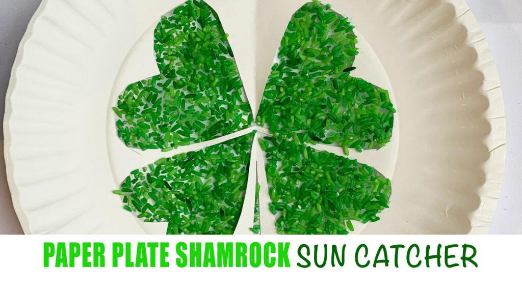 Shamrock Sun Catcher Craft - Happy Toddler Playtime