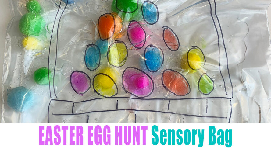 Easter Egg Hunt Sensory Bag Activity - Happy Toddler Playtime