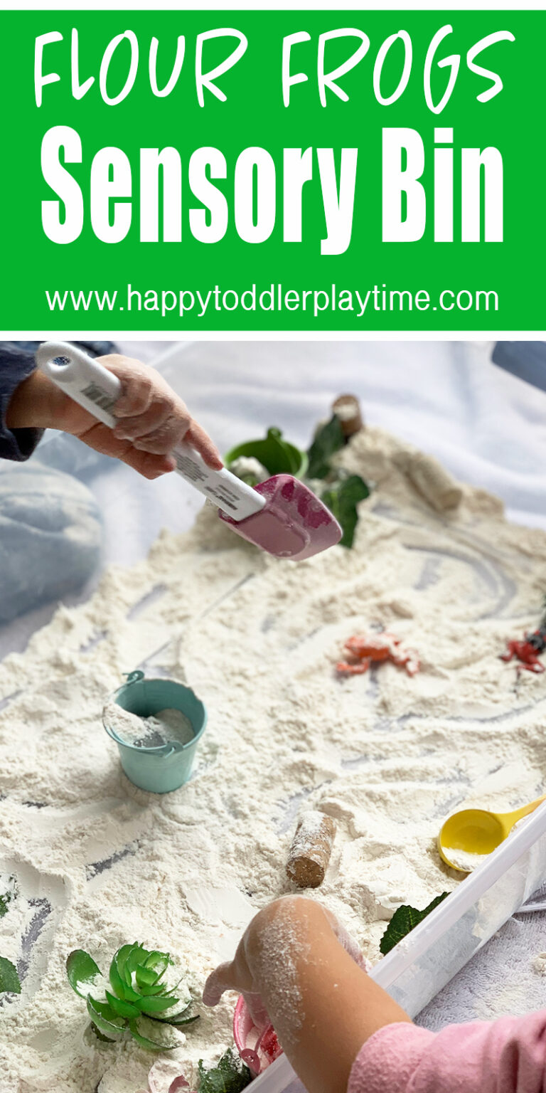 Flour Frogs Sensory Bin - Happy Toddler Playtime