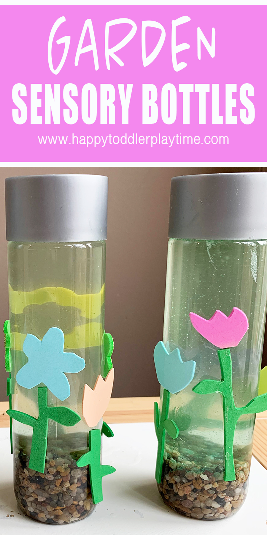 Garden Sensory Bottles - Happy Toddler Playtime
