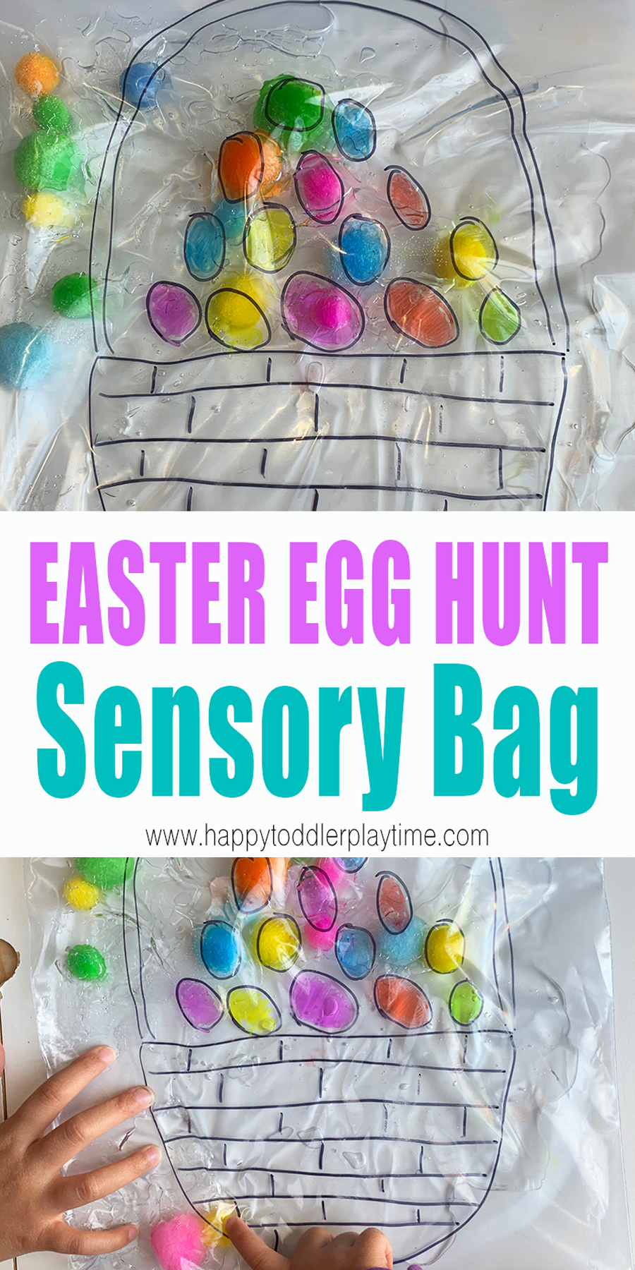 Easter Egg Hunt Sensory Bag Activity - Happy Toddler Playtime