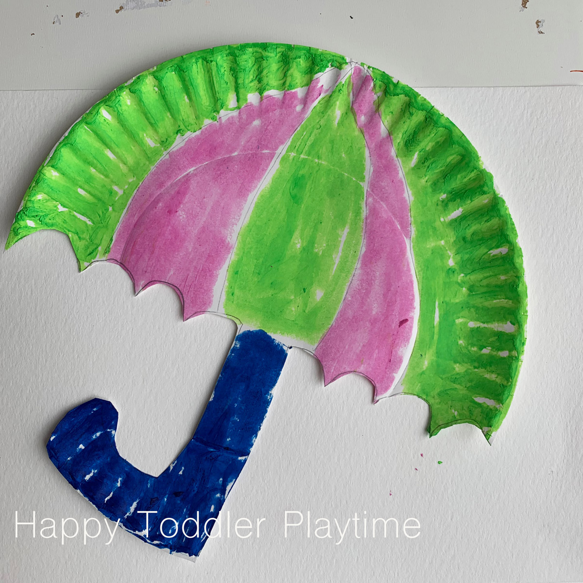 Paper Plate Umbrella Craft - Happy Toddler Playtime