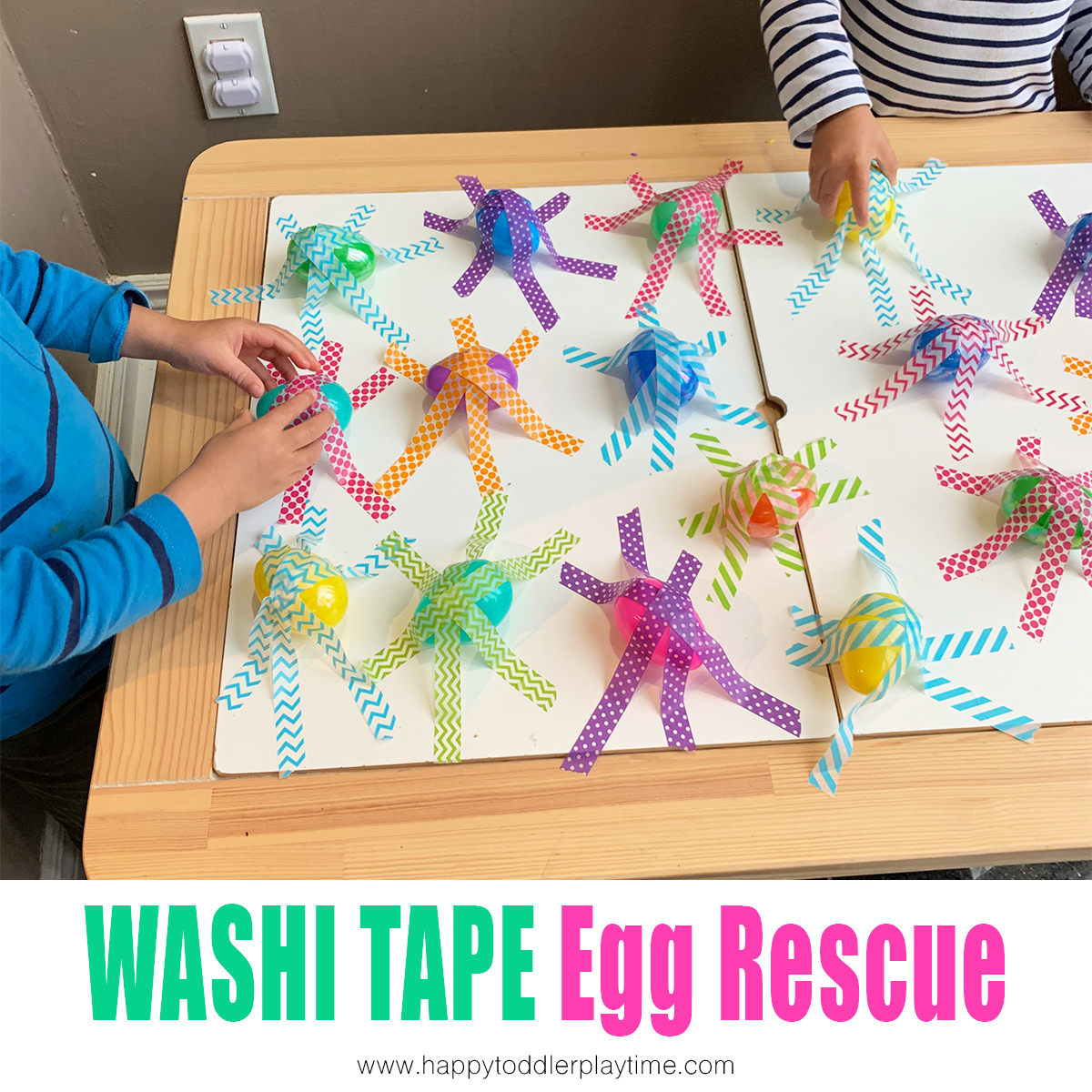 Easter Fine Motor Activity: Tape Rescue - Happy Toddler Playtime