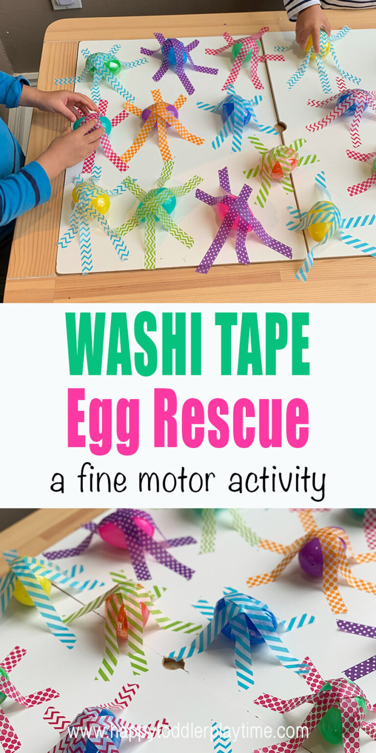 Easter Fine Motor Activity: Tape Rescue - Happy Toddler Playtime