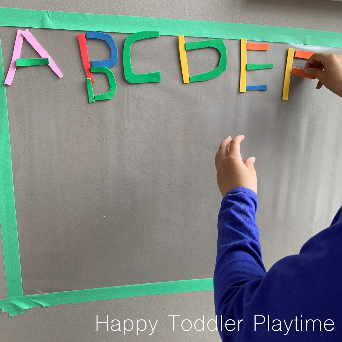 Build the Alphabet Sticky Wall - Happy Toddler Playtime