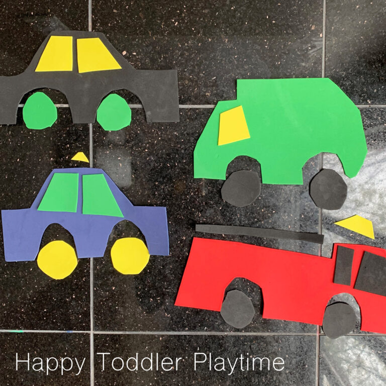 Build a Car Sticky Wall - Happy Toddler Playtime