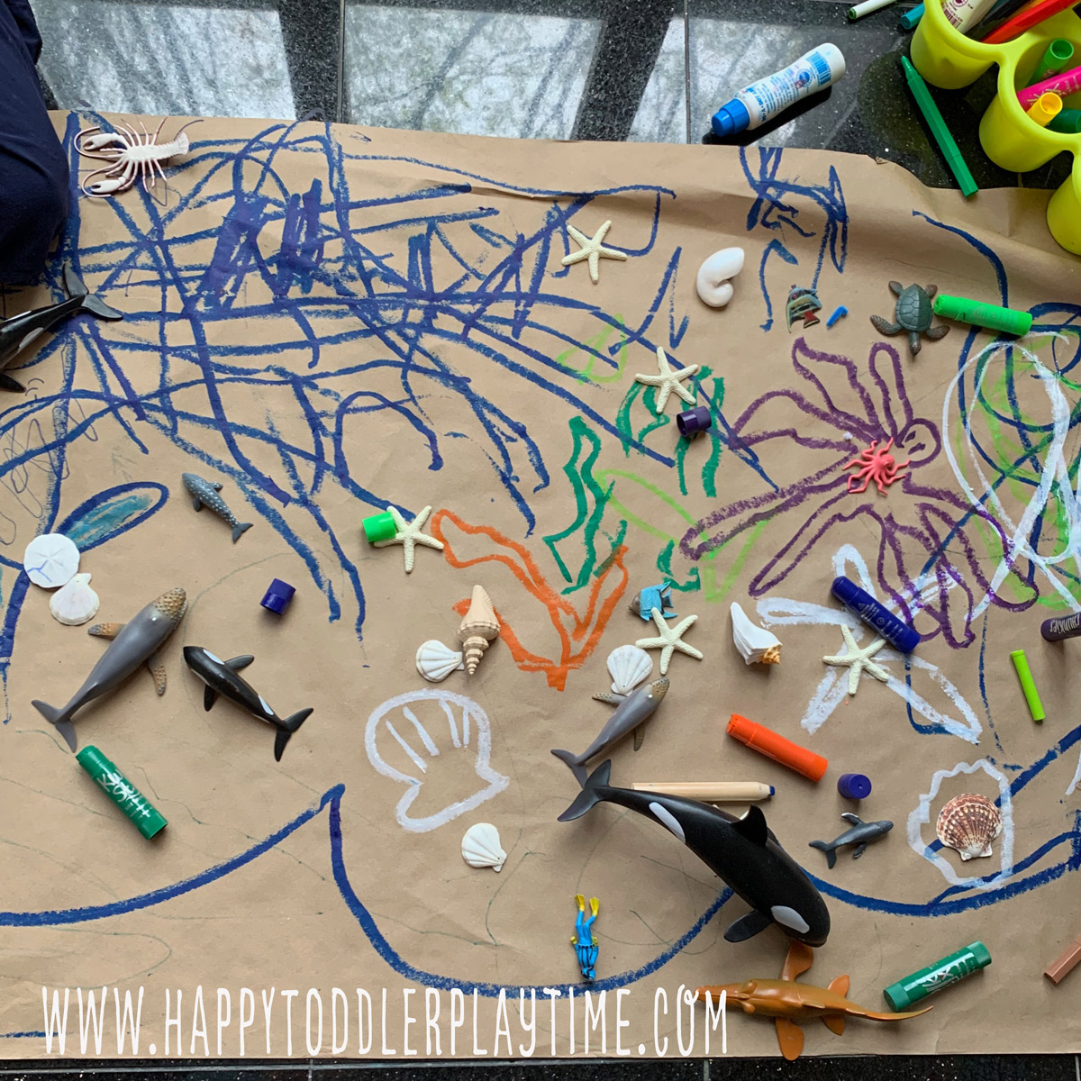 Make an Aquarium: An Easy Art Activity - Happy Toddler Playtime