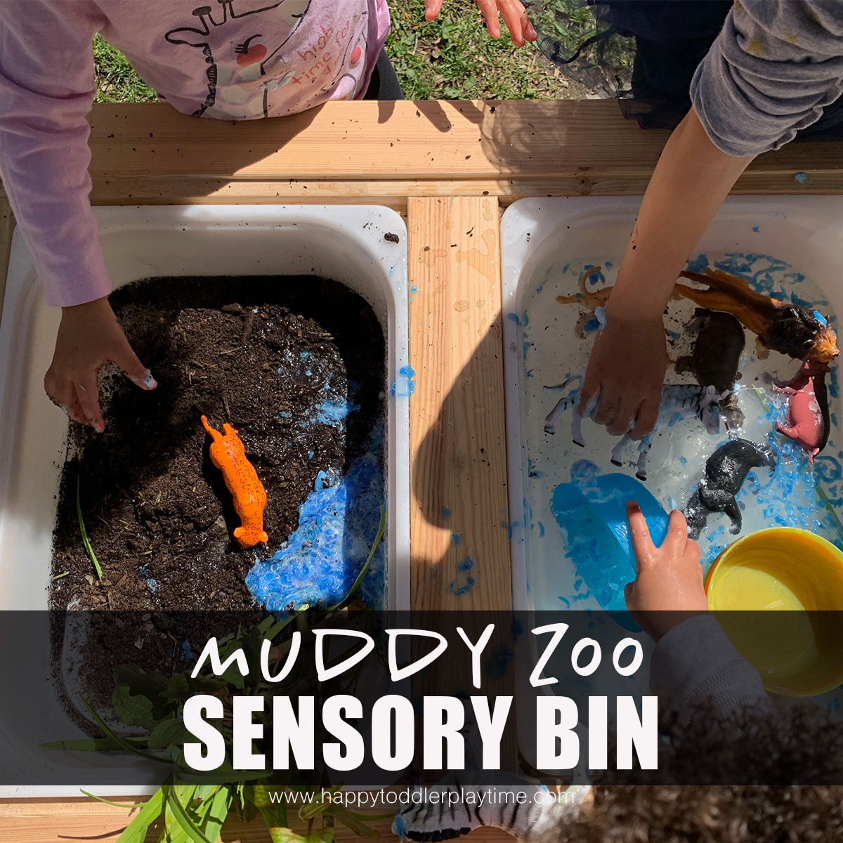 Muddy Zoo Sensory Bin - Happy Toddler Playtime