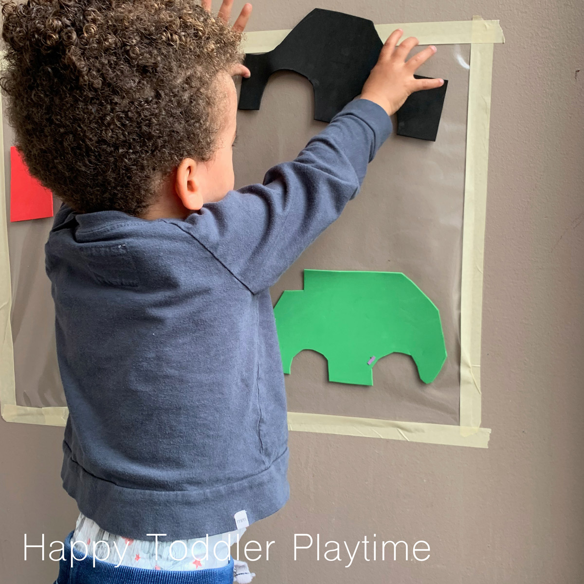 Build a Car Sticky Wall - Happy Toddler Playtime