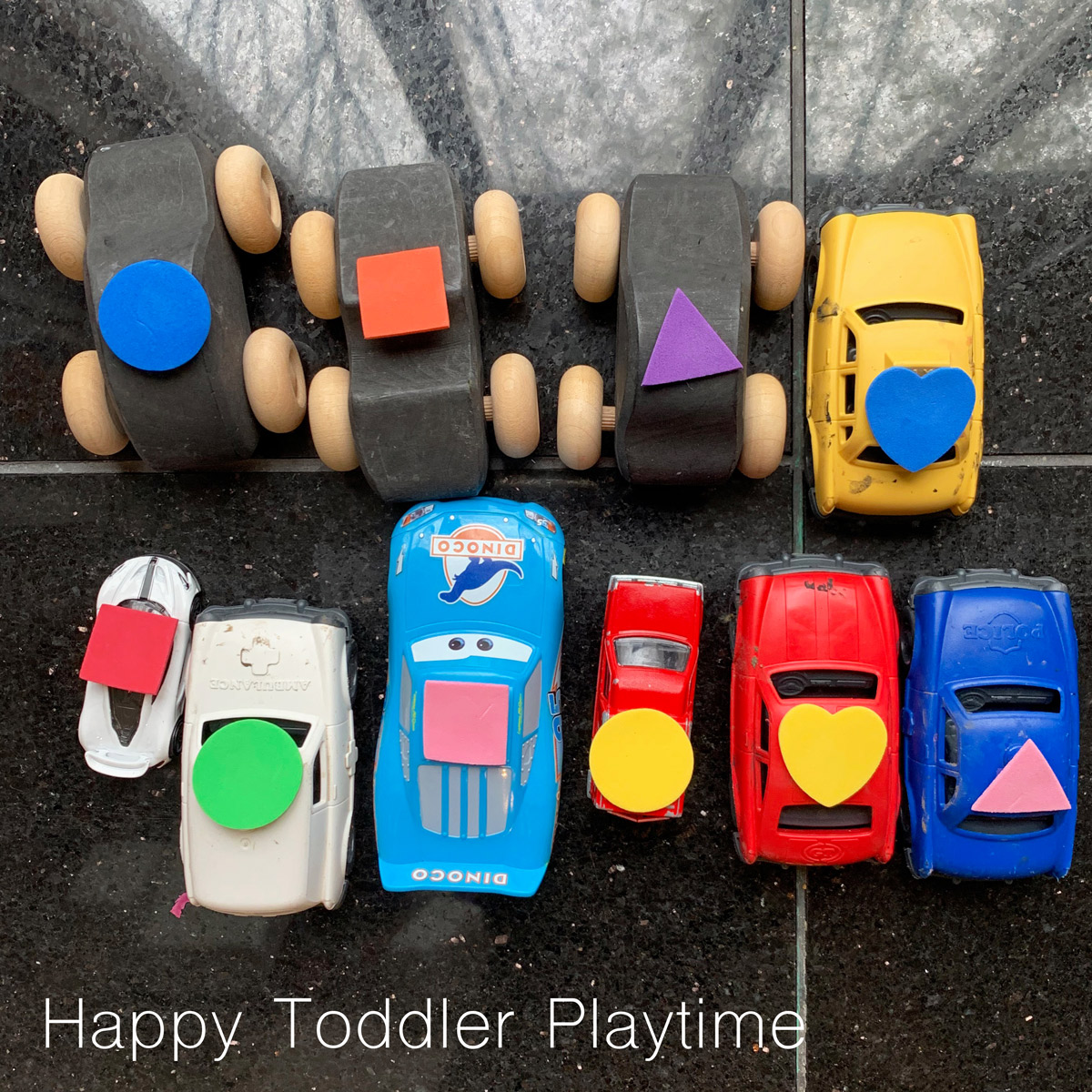 Shapes Parking Lot Activity - Happy Toddler Playtime