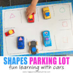 Shapes Parking Lot Activity - Happy Toddler Playtime