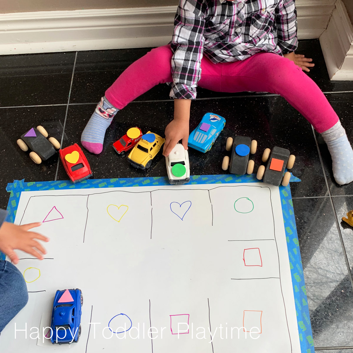 Shapes Parking Lot Activity - Happy Toddler Playtime