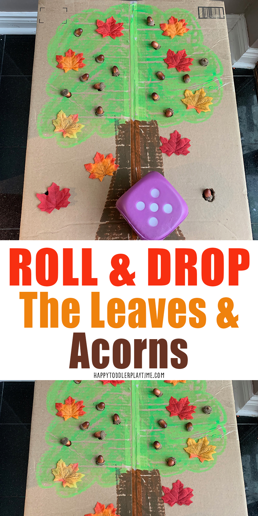 Roll & Drop Fall Counting Game - Happy Toddler Playtime