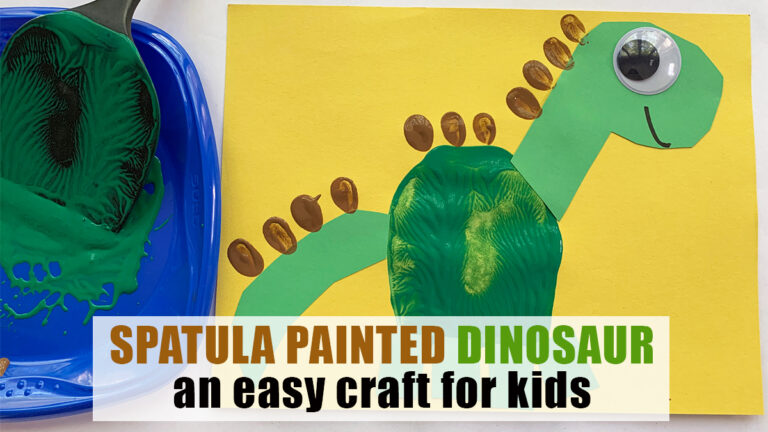 Adorable Spatula Painted Dinosaur Craft - Happy Toddler Playtime