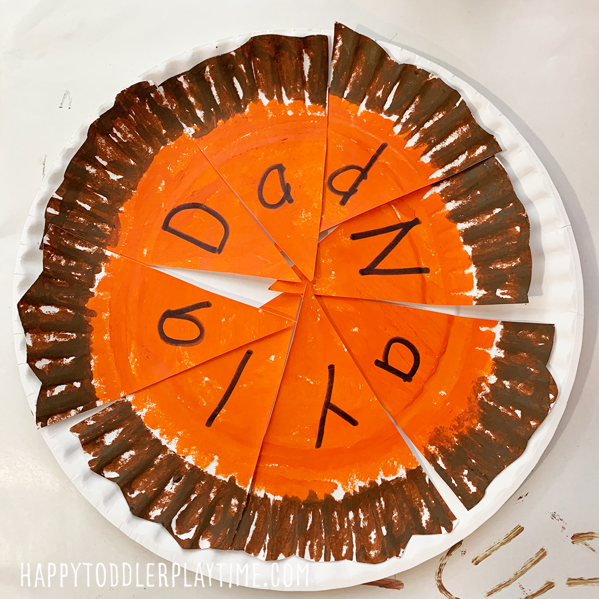 Pumpkin Pie Name Recognition Activity - Happy Toddler Playtime