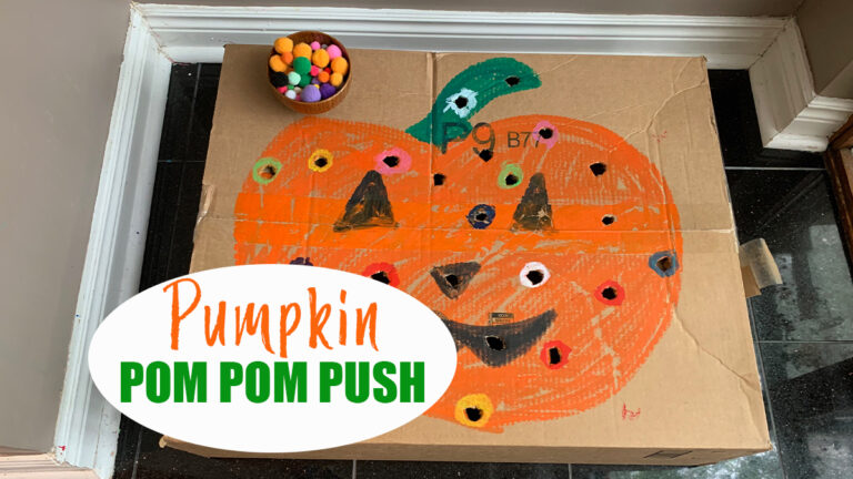 Pumpkin Pom Pom Push - Happy Toddler Playtime