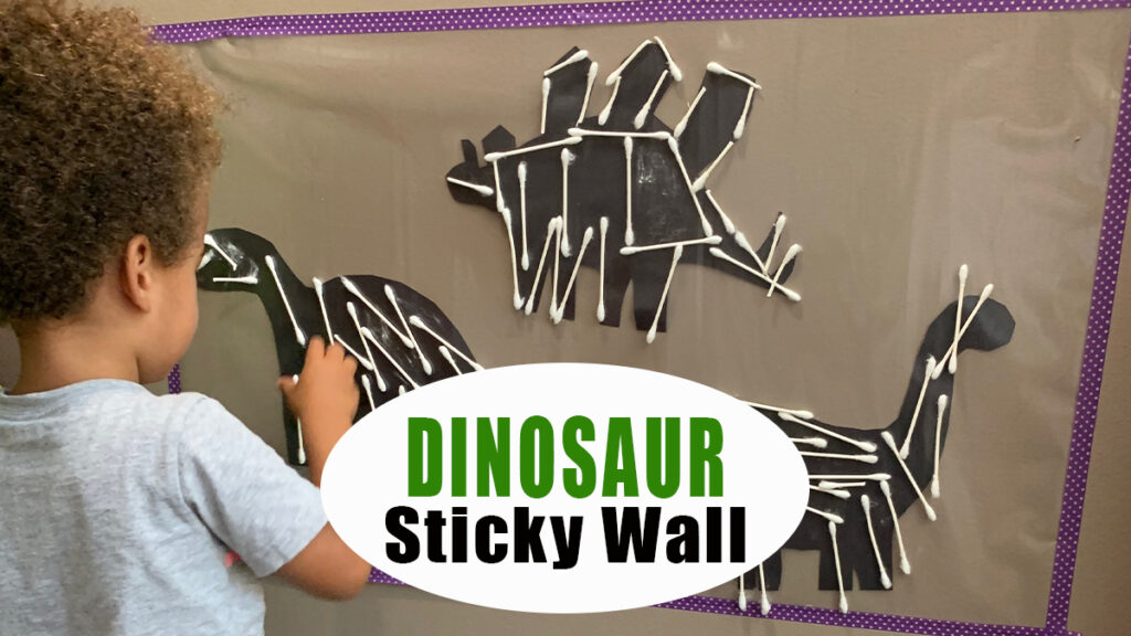 Dinosaur Bones Sticky Wall - Happy Toddler Playtime