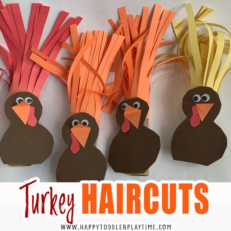 Turkey Haircuts: Thanksgiving Cutting Activity - Happy Toddler Playtime