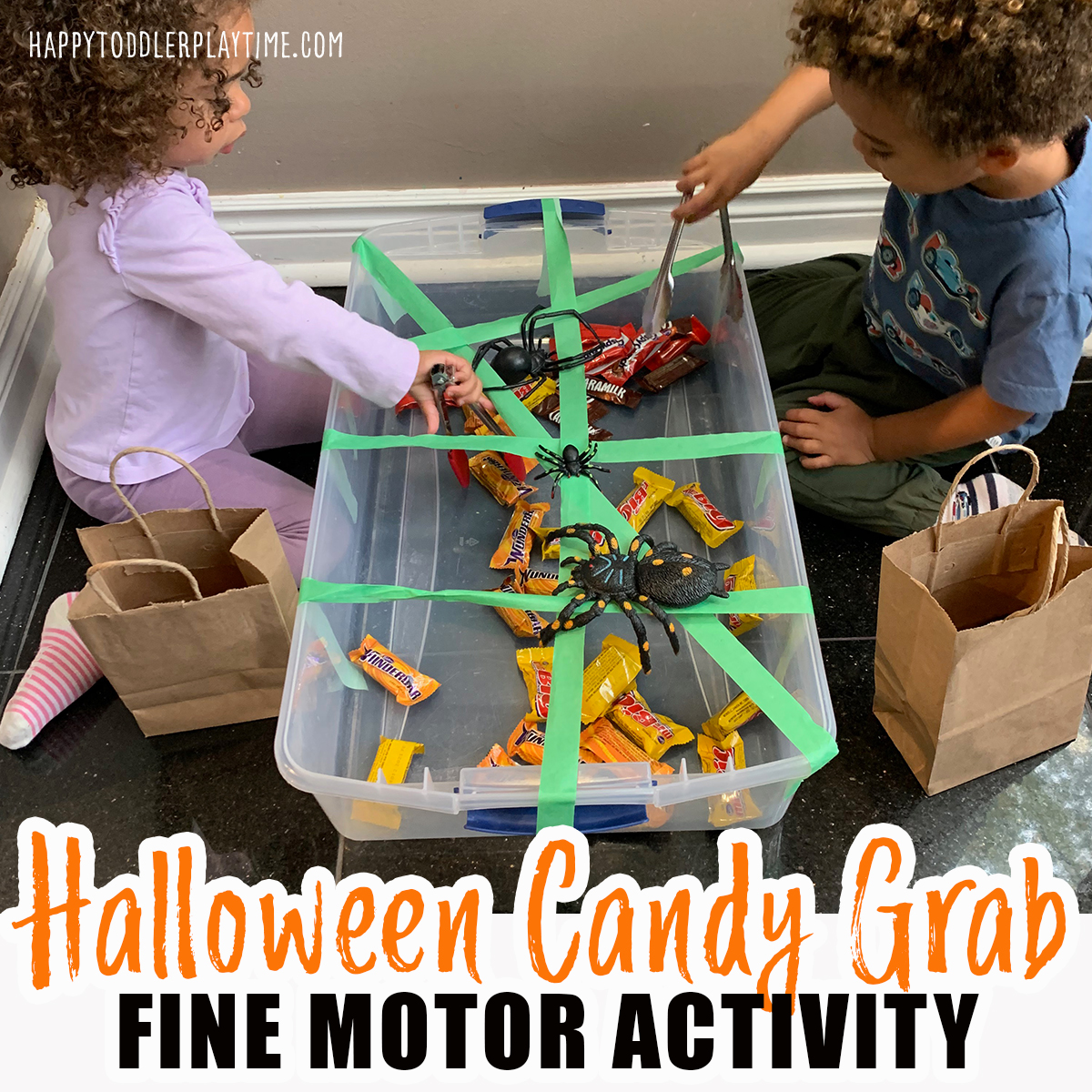 Halloween Candy Grab: Fine Motor Activity - Happy Toddler Playtime