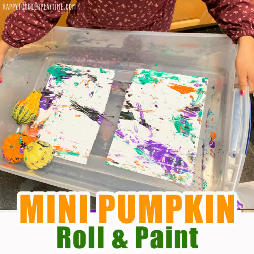 Mini Pumpkin Roll and Paint - Happy Toddler Playtime