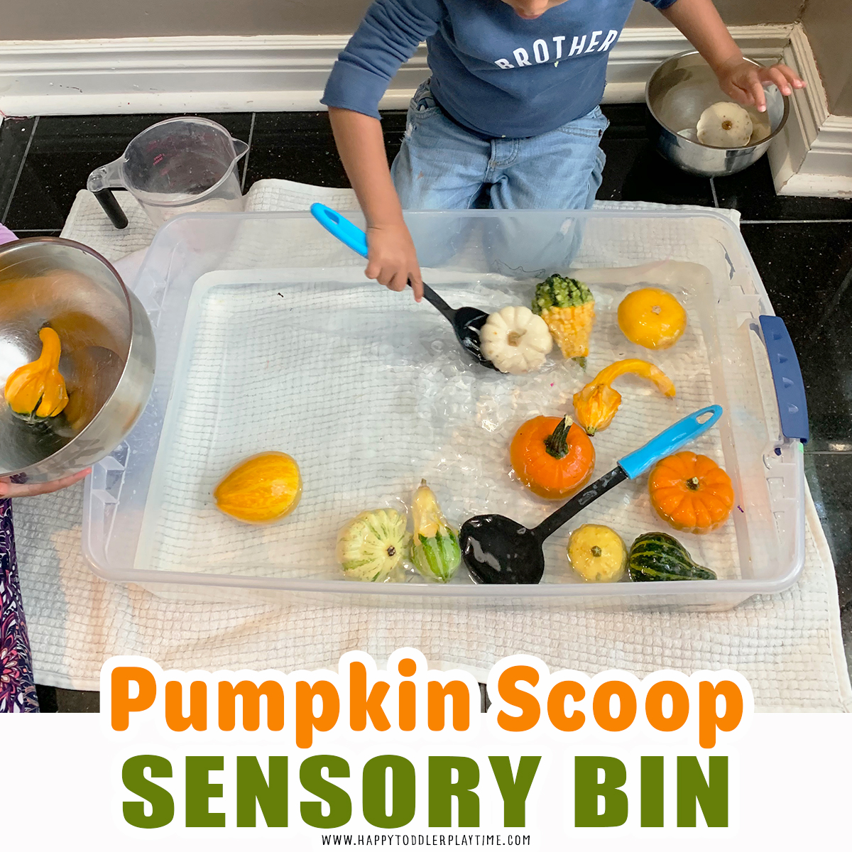 Pumpkin Scoop: Halloween Sensory Bin - Happy Toddler Playtime