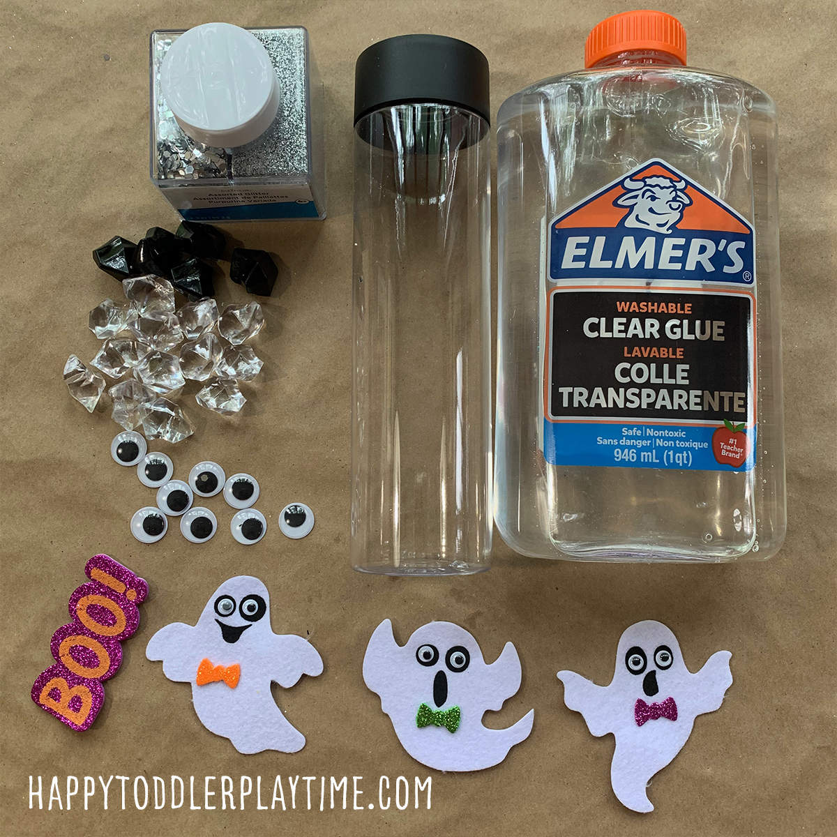 Ghost Sensory Bottle Craft - Happy Toddler Playtime